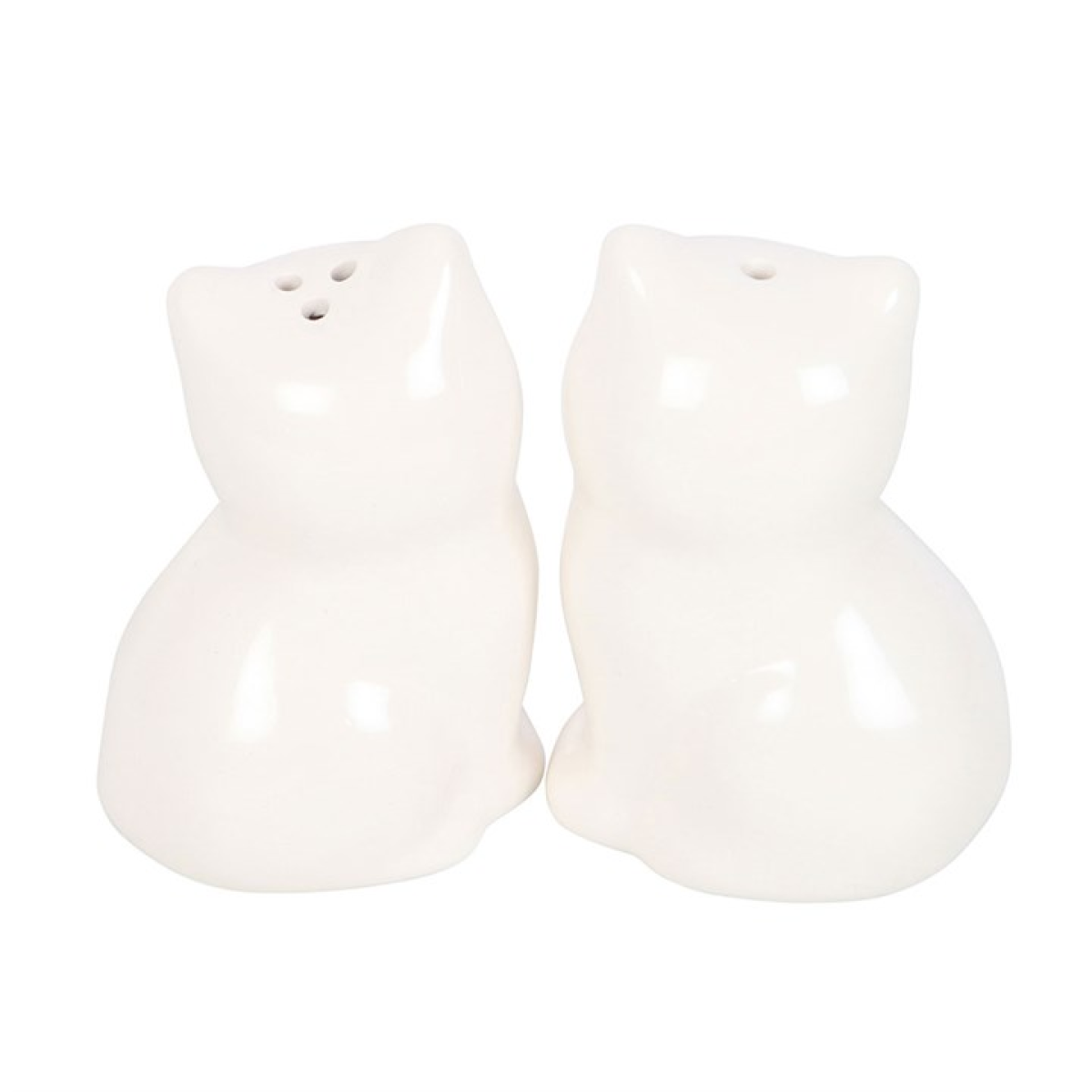 White Cat Shaped Salt and Pepper Shakers – Tenovus Cancer Care